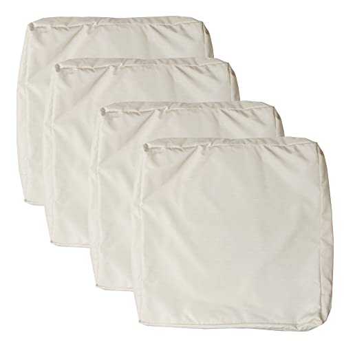 youngseahome Patio Seat Cushion Covers,Washable Slip Covers Replacement,Waterproof Outdoor Furniture Chair Cushion Pillow Seat Cover for Couch,Garden,Sofa,Khaki,24"×22"×4"(4 Covers Only)