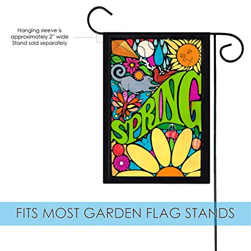 Toland Home Garden 1112150 Groovy Spring Spring Flag 12x18 Inch Double Sided Spring Garden Flag for Outdoor House Flag Yard Decoration