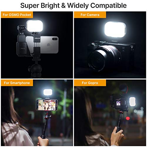 Vlogging Light PICTRON VL28 LED Light for iPhone Mini LED Camera Light Rechargeable 5600K 95+ Long-Lasting Fill Light for Gopro Hero 9 8 7 6 5 DJI OSMO Smartphone Sony ZV-1 A7 RX100 VII Canon Camera