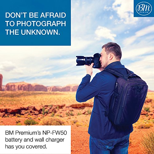 BM Premium 2 NP-FW50 Batteries and Charger for Sony ZV-E10, A6100, A6400, DSC-RX10 IV, DSC-RX10 III, DSCRX10 II, DSC-RX10, Alpha 7, Alpha 7R, a7, a7R, A7s, A7s II, a3000, a5000, a6000, a6300, a6500