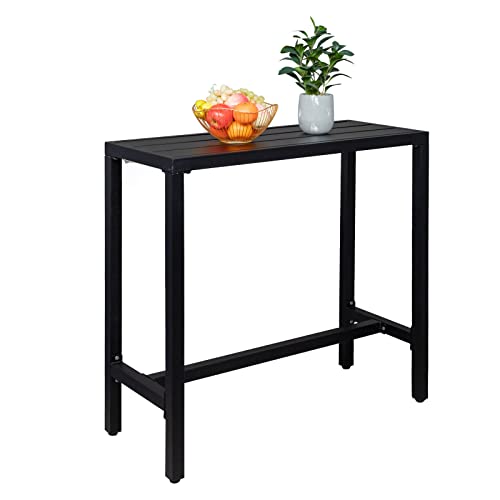 Vasitelan Outdoor Bar Table, Patio Counter Height Bar Pub Table, 40" Rectangle Bar Table for Patio, Garden, Yard, Balcony, Poolside,Bistro