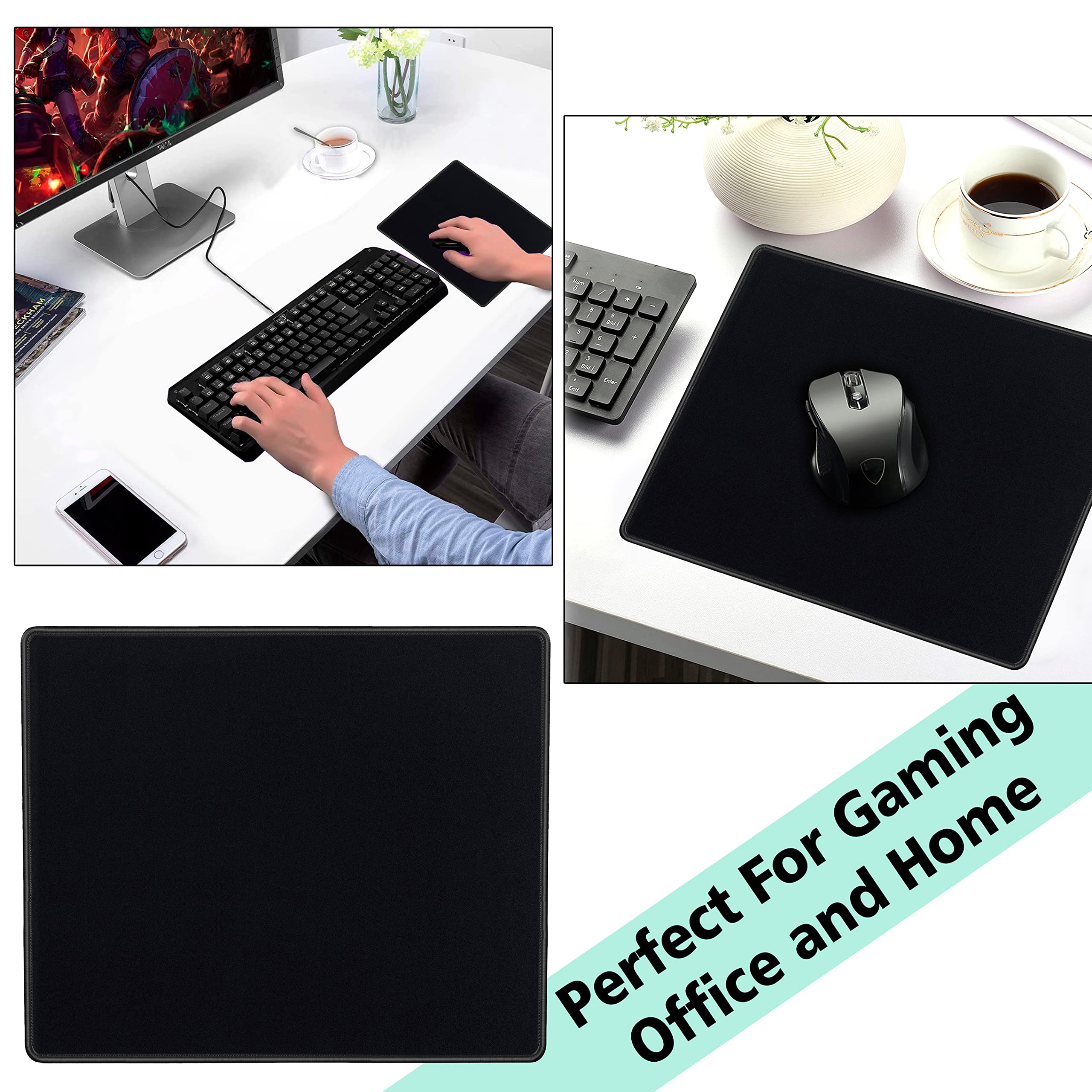 SaiTech IT 10 Pack 2mm Mouse Pad with Stitched Edges Non-Slip Rubber Base, Premium-Textured and Waterproof Mousepads Bulk, Mouse Pad for Computers, Laptop, Office & Home, 8.66 x 7.1 inch