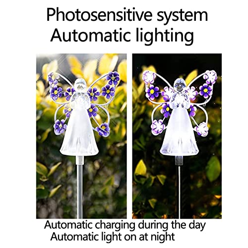 RYGRZJ LED Solar Angel Garden Light Outdoor Waterproof Lawn Lamp Decorative Landscape Yard Lamp Garden for Pathway L9S4 Patio Cemetery