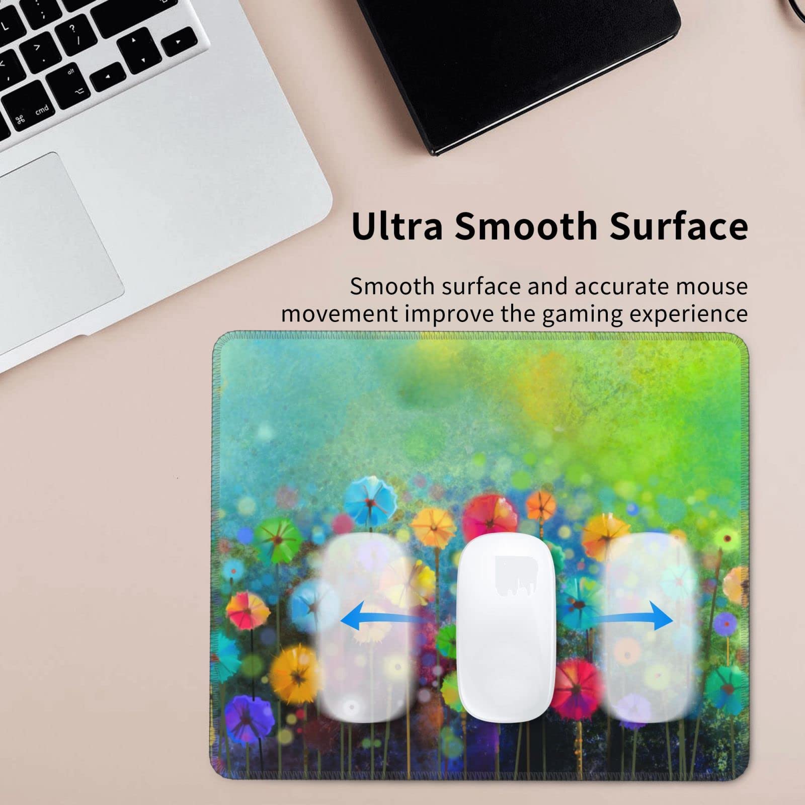 Jakayla Cute Mouse Pad for Desk with Non Slip Rubber Base, Flower Gaming Mousepad Cute with Stitched Edge, Waterproof Small Computer Mouse Pad for Wireless Mouse Computer Home Office Working 69B