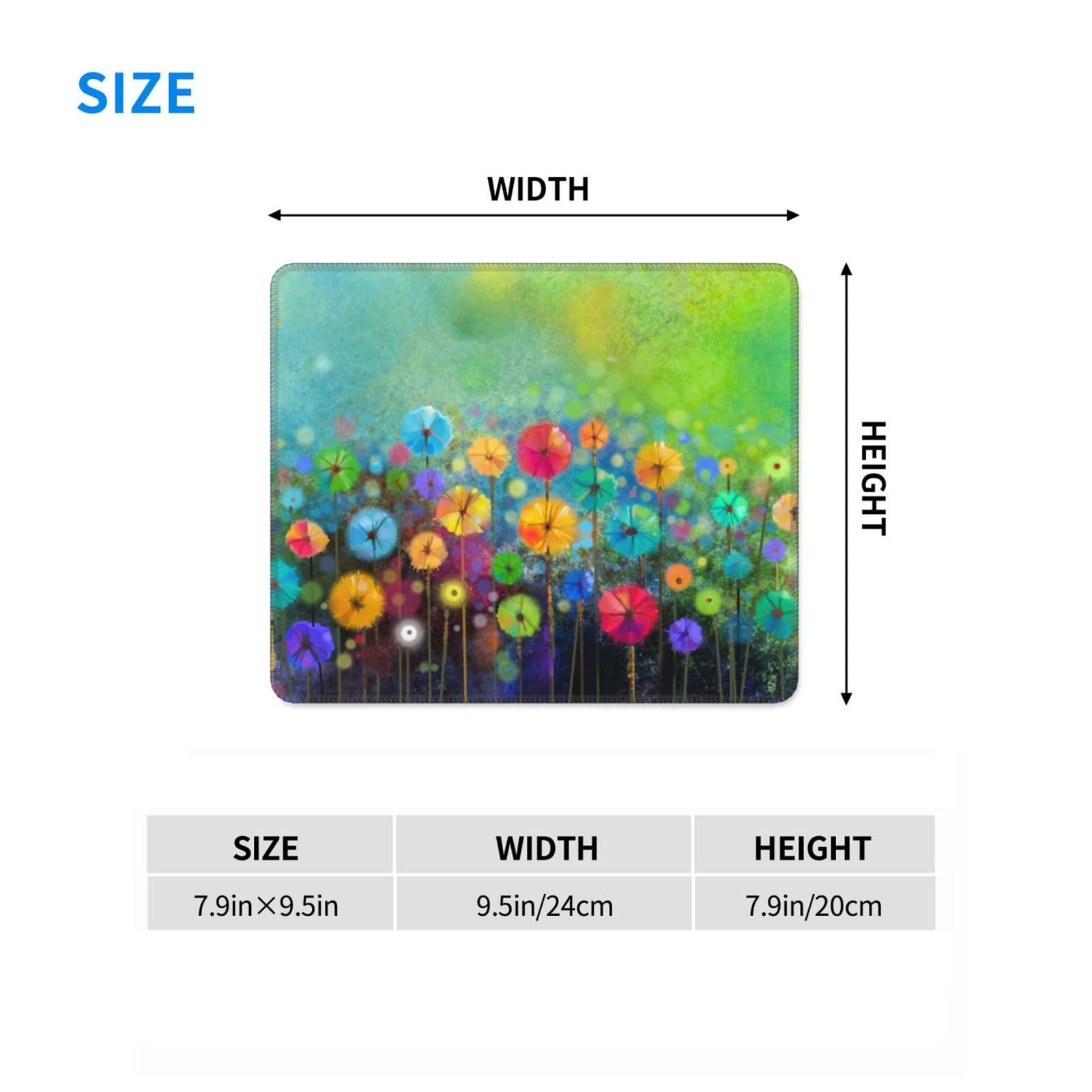 Jakayla Cute Mouse Pad for Desk with Non Slip Rubber Base, Flower Gaming Mousepad Cute with Stitched Edge, Waterproof Small Computer Mouse Pad for Wireless Mouse Computer Home Office Working 69B