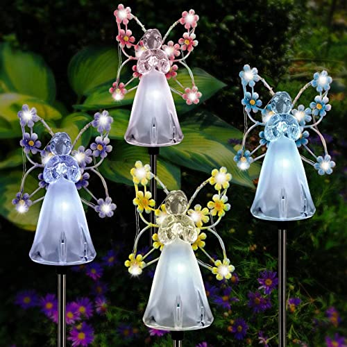 RYGRZJ LED Solar Angel Garden Light Outdoor Waterproof Lawn Lamp Decorative Landscape Yard Lamp Garden for Pathway L9S4 Patio Cemetery