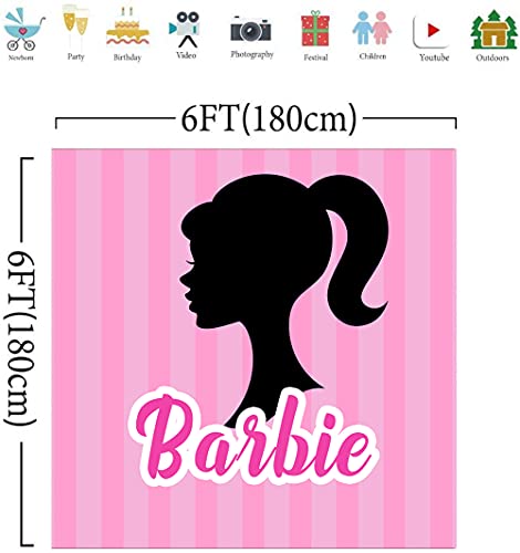 Withu Pink Party Backdrop Girls Frame Stripe Glamour Cake Table Spa Tea Time Photography Head Photo Decorations Banner Background