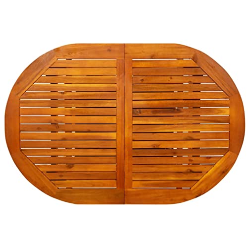 WIFESE Outdoor Dining Table 67"x32"x30" Weather-Resistant Patio Table Wooden Rectangle Dining Table Foldable Table Outdoor Acacia Table Farmhouse Rustic Table for Balcony,Garden,Outside Brown
