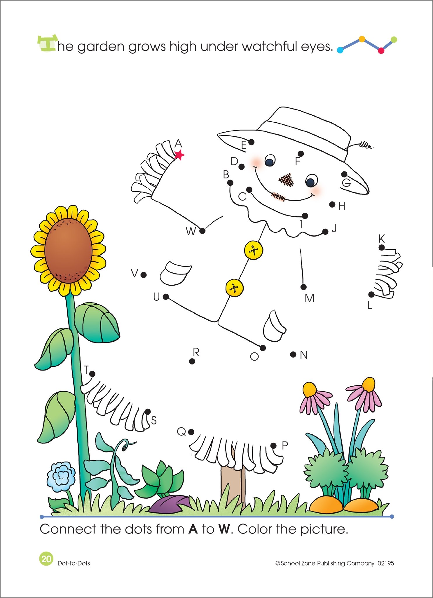 School Zone - Dot-to-Dots Alphabet Workbook - 32 Pages, Ages 4 to 6, Preschool, Kindergarten, Connect the Dots, Letter Puzzles, ABCs, and More (School Zone Activity Zone® Workbook Series)