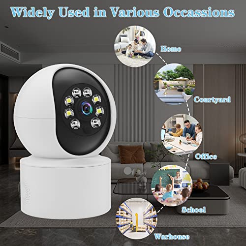 WiFi Plug-in Indoor Security Camera 360-degree Wireless 1080P 2.4GHz Pan Tilt Home Smart Surveillance Camera for Pet/Baby Monitor with Night Vision Motion Detection Dog Camera