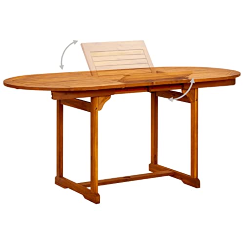 WIFESE Outdoor Dining Table 67"x32"x30" Weather-Resistant Patio Table Wooden Rectangle Dining Table Foldable Table Outdoor Acacia Table Farmhouse Rustic Table for Balcony,Garden,Outside Brown