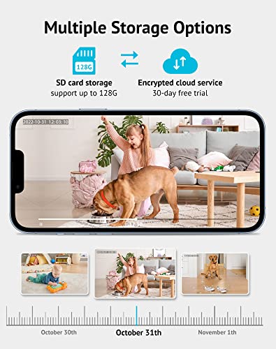 LaView Indoor Security Camera, 1080P Home Security Camera with Sound & Motion Detection, 360° Baby Monitor with Phone App, WIFI Pet Camera,2-Ways Audio, Night Vision,SD&Cloud storage, Works with Alexa