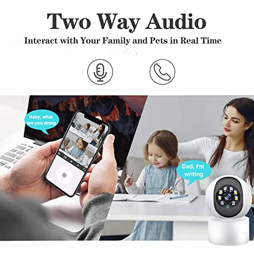 WiFi Plug-in Indoor Security Camera 360-degree Wireless 1080P 2.4GHz Pan Tilt Home Smart Surveillance Camera for Pet/Baby Monitor with Night Vision Motion Detection Dog Camera