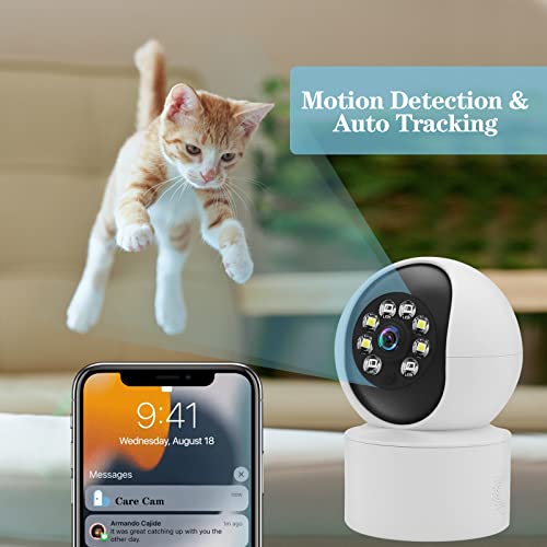 WiFi Plug-in Indoor Security Camera 360-degree Wireless 1080P 2.4GHz Pan Tilt Home Smart Surveillance Camera for Pet/Baby Monitor with Night Vision Motion Detection Dog Camera
