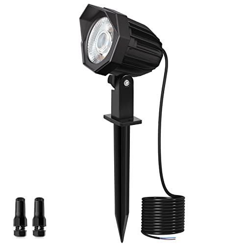 MEIKEE 15W LED Landscape Lights IP66 Waterproof Wall Lights 2-in-1 Outdoor Low Voltage Spotlight Warm White Garden Pathway Lights for Yard Walkway Patio (Matte Black, 1 Pack)