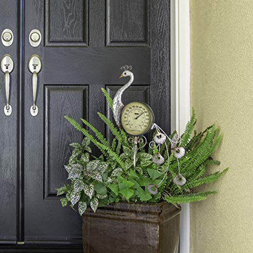 Poolmaster 54581 Outdoor Thermometer Garden Stake, Peacock, Multi