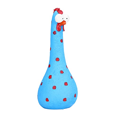Chicken Statue, Big Eye Chicken Long Neck, Microlandschaft Hand Crafted Resin Animal Garden Statues for Garden Yard Art Decoration(Blue)
