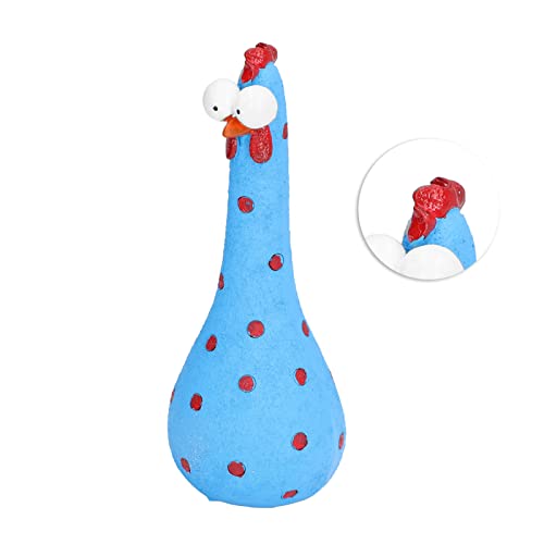 Chicken Statue, Big Eye Chicken Long Neck, Microlandschaft Hand Crafted Resin Animal Garden Statues for Garden Yard Art Decoration(Blue)