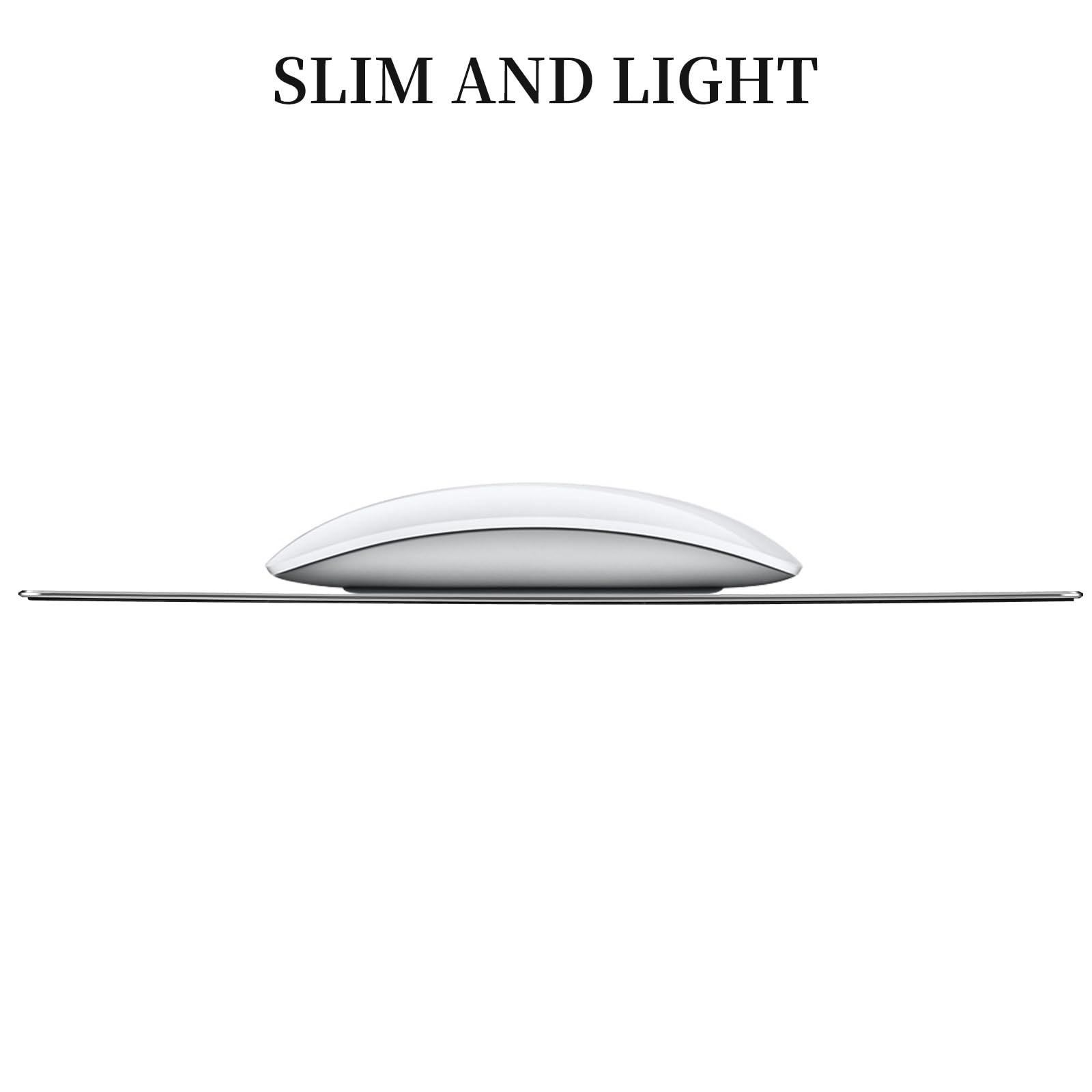 TERRATUTOR Aluminum Mouse Pad with Non-Slip Rubber Base and Micro Sand Blasting Alloy Surface for Fast and Accurate Control | Silver