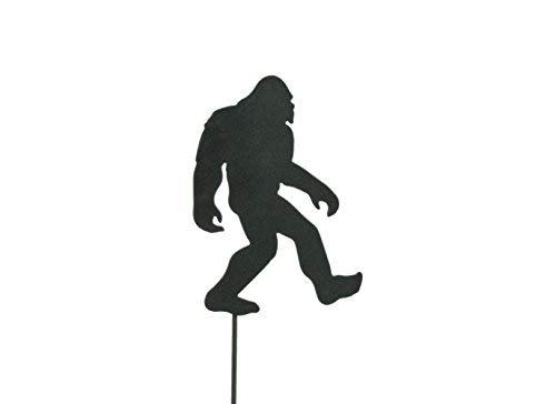 Blue Luca Bigfoot Garden Art Pick | Black Powder Coat Finish | Bigfoot is 3.5 X 5.75 inches | Made in USA