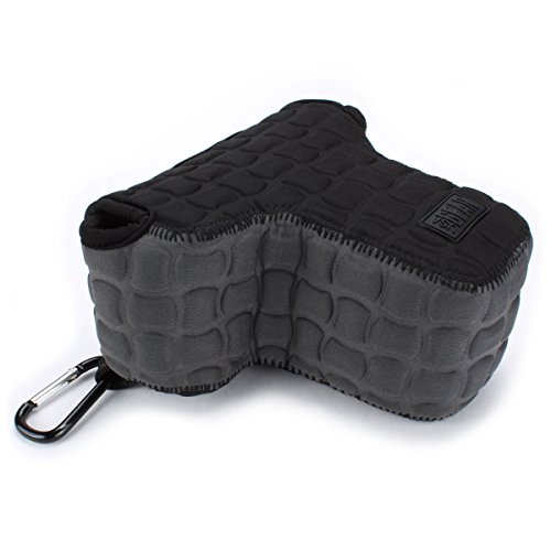 USA GEAR FlexARMOR X DSLR SLR Camera Case Sleeve with Deluxe Padded Neoprene Protection, Carabiner Clip and Accessory Storage - Compatible with Nikon D3400, Canon EOS Rebel SL2, Pentax K-70 and More