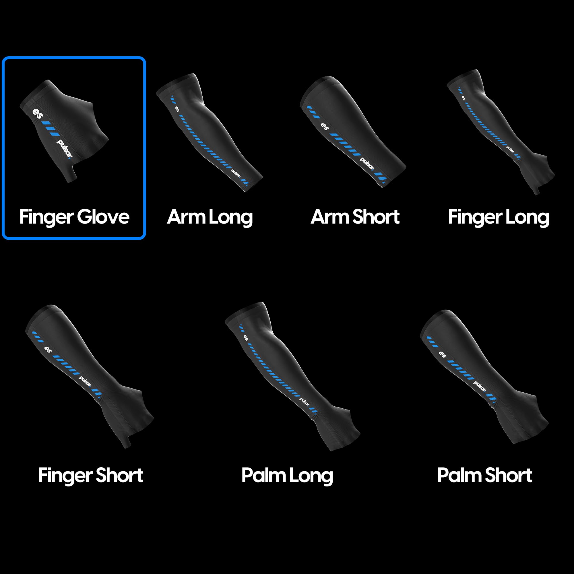 PULSAR eS Gaming Arm Sleeve for Esports Gaming Compression Sleeve, Finger Glove Large Black