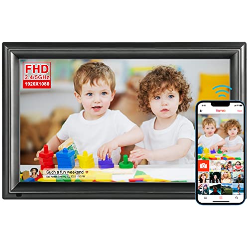 32GB 15.6inch FRAMEO Digital Photo Frame with 1920x1080 FHD IPS LCD Touch Screen, Dual-WiFi Share Photos & Videos Via Frameo App, Support USB Drive/SD Card Extend Storage, Motion Sensor, Auto-Rotate
