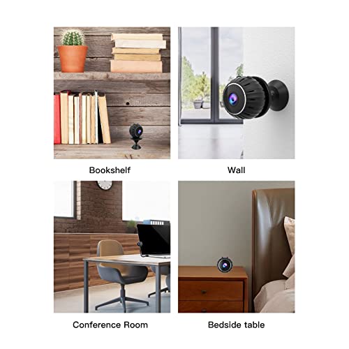 Xmasneed Mini WiFi Spy Camera 1080P, Wireless Hidden Spy Cam Video Recording Live Feed, Home Security Nanny Camera/Auto Night Vision/Motion Activated Alarm(2021 Upgraded Phone APP) (Black)