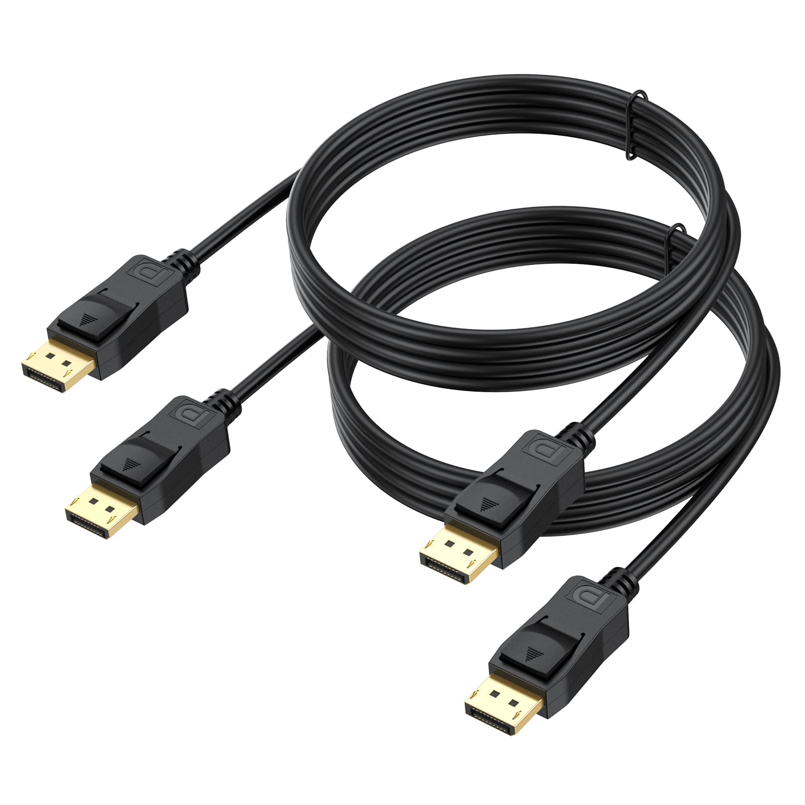 UVOOI DisplayPort to DisplayPort Cable 6FT 2-Pack, Display Port Cable 1440p@144Hz/165Hz, 4K@60Hz (Gold Plated DP to DP Cable) for Monitor, Computer, Laptop, PC, Graphics Card
