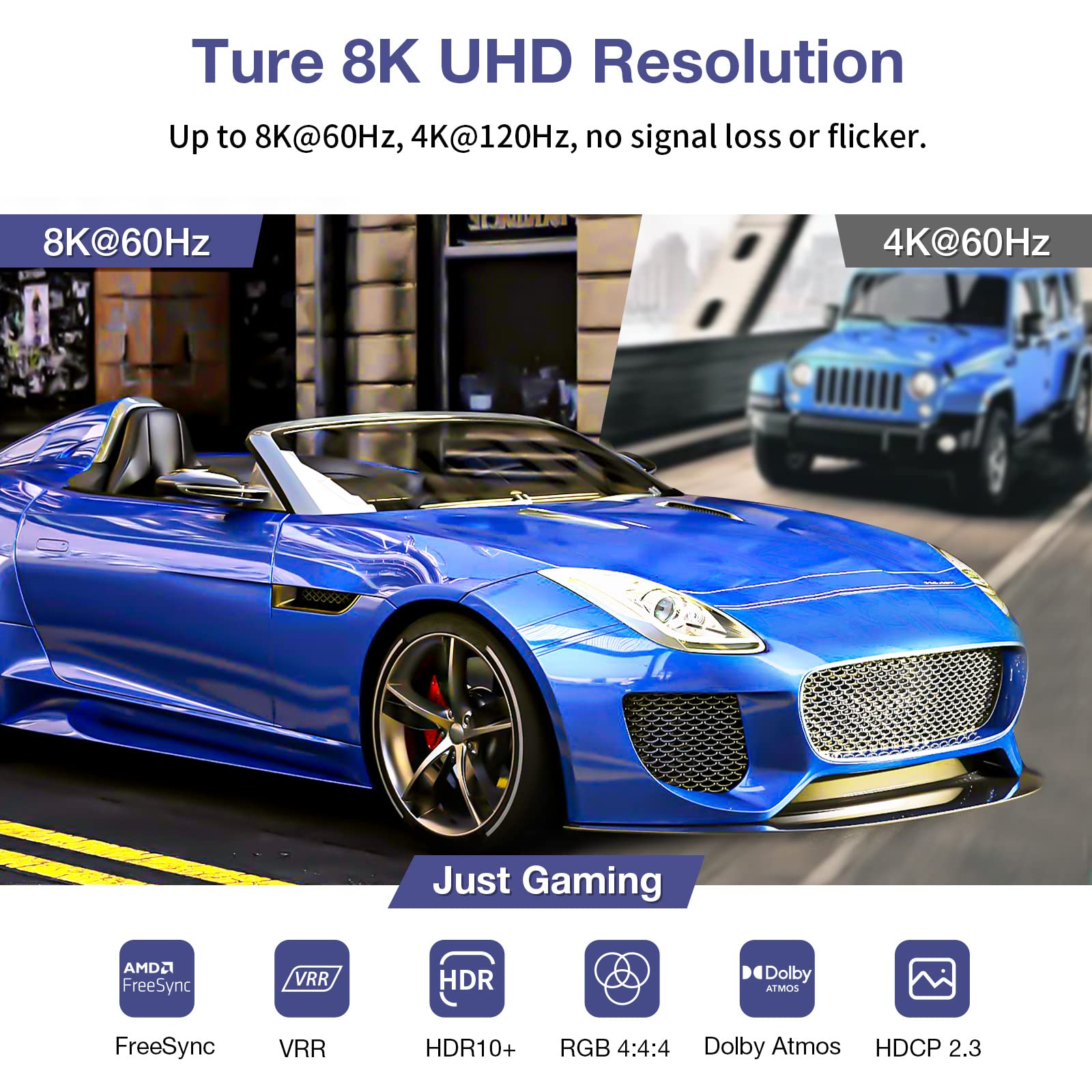 USB C to HDMI 2.1 Adapter, 8K@60Hz USB-C Female to HDMI Male Converter(Unidirectional Transmission), Support 8K, 4K@120Hz, 2K@240Hz, Type C Thunderbolt 3/4 Compatible for Steam Deck, MacBook, iPad Pro