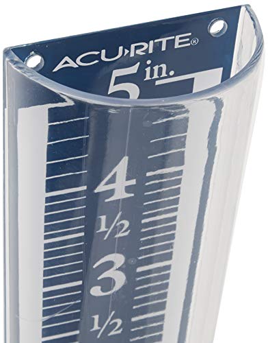 AcuRite 5" Capacity Easy-to-Read Magnifying Acrylic, Blue (00850A2) Rain Gauge