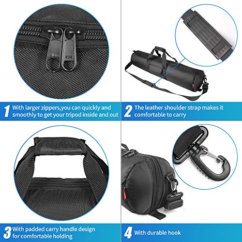 HEMMOTOP Tripod Carrying Case Bag 31.5x7x7in/80x18x18cm Heavy Duty with Storage Bag and Shoulder Strap Padded Carrying Bag for Light Stands, Boom Stand, Tripod,Mic Stand and Tent Pole