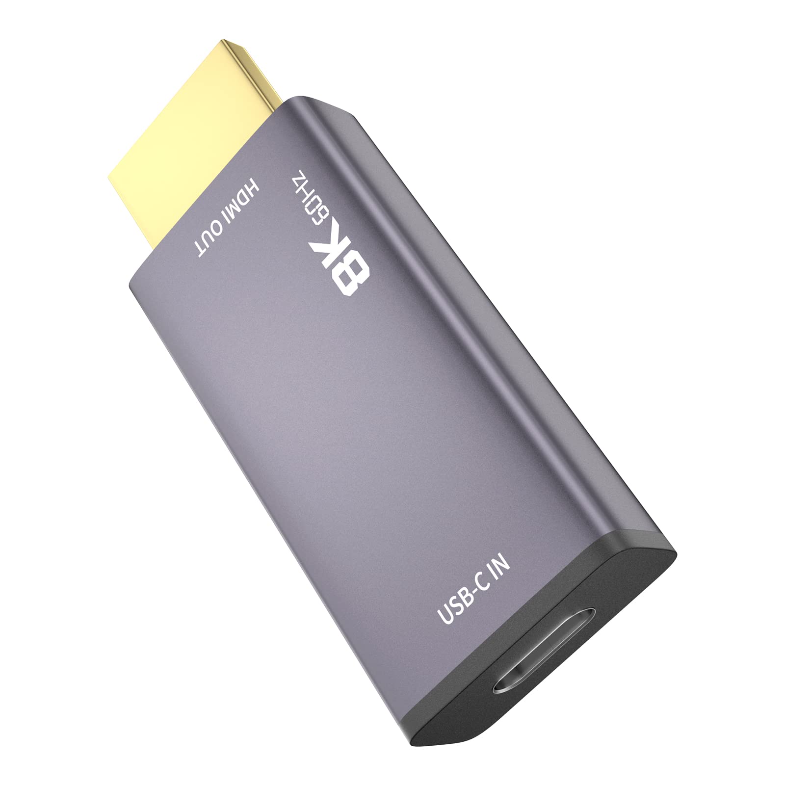 USB C to HDMI 2.1 Adapter, 8K@60Hz USB-C Female to HDMI Male Converter(Unidirectional Transmission), Support 8K, 4K@120Hz, 2K@240Hz, Type C Thunderbolt 3/4 Compatible for Steam Deck, MacBook, iPad Pro