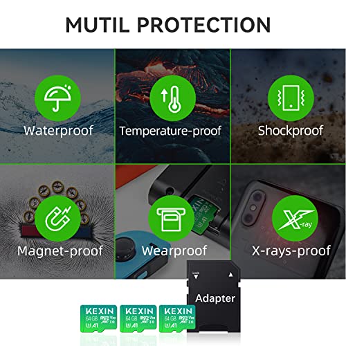 KEXIN Micro SD Card 64GB 5 Pack microSDXC Memory Card Class 10 Micro SD Card High Speed Up to 90MB/s, C10, U3, V30, A1