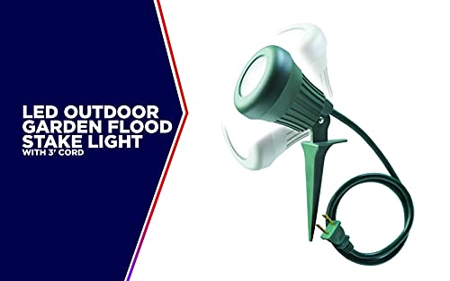 Woods 0434 434 60W 200 Lumen Stake Light, 5 LEDs, Green with 2 Extra Lenses, 1-Pack