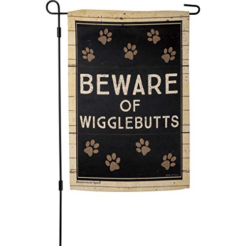 Primitives by Kathy Beware Of Wigglebutts Garden Flag