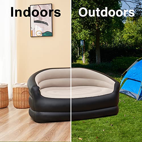 DIMAR GARDEN Inflatable Couch Outdoor Air Sofa,Blow Up Couches for Camping