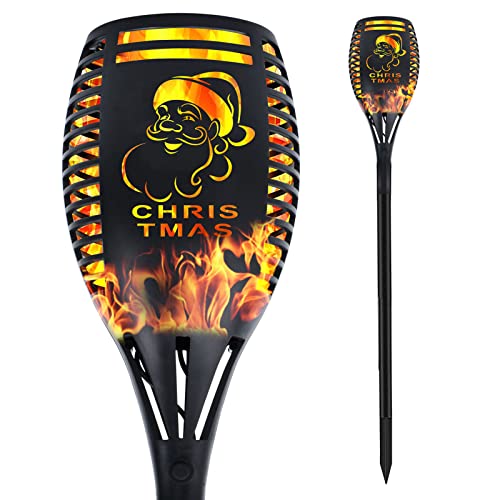 Solar Torch Light Outdoor Upgraded, 43" Flickering Flames Torch Light Solar Garden Lights Waterproof Landscape Lighting Dusk to Dawn Auto On/Off Security Light for Yard Patio Driveway, Christmas Party
