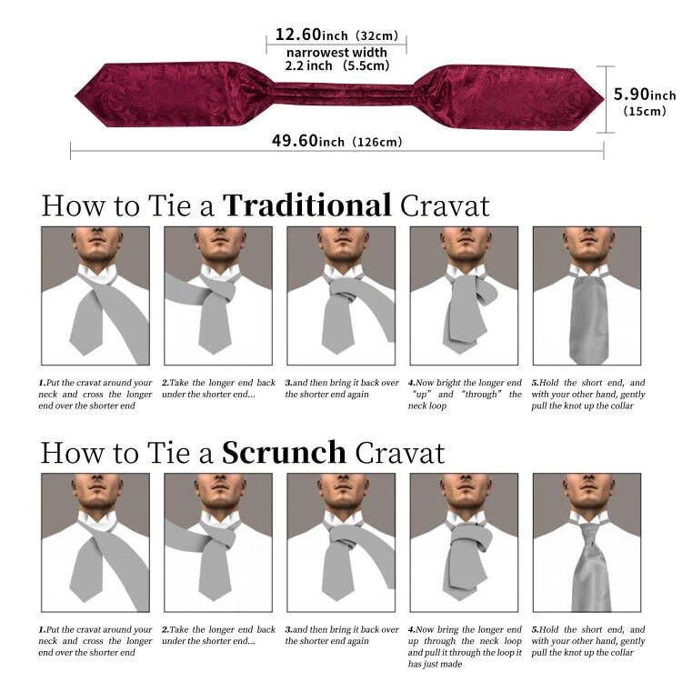 DiBanGu Navy Blue Ascot Ties for Men Floral Cravat for Men 100% Silk Woven Mens Cravat Tie and Pocket Square Set