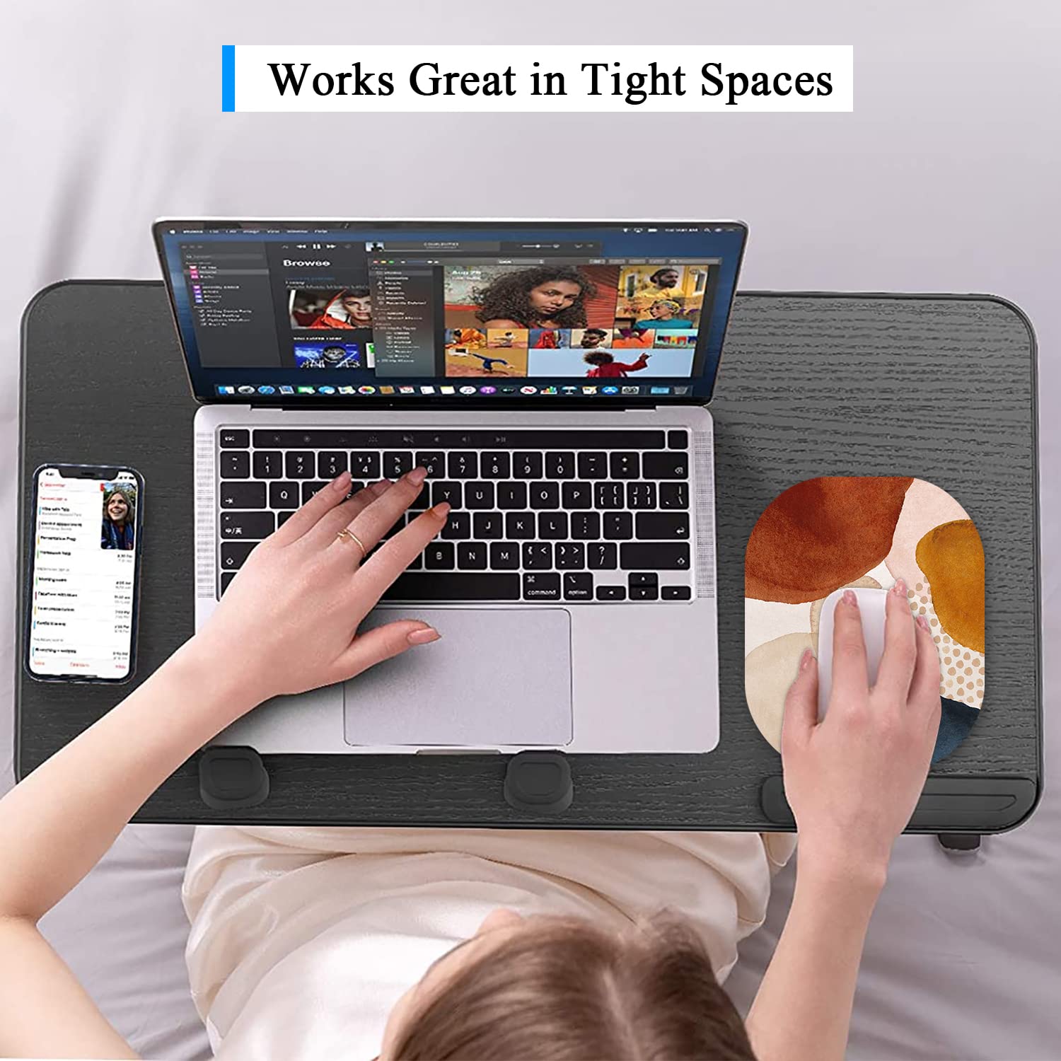 Atufsuat Small Mouse Pad 6 x 7 Inch, Oval Mini Mouse Pad with Non-Slip Rubber Base, Waterproof Compact Mouse Mat for Laptop Computer Wireless Mouse Keyboard Tray Home Office Travel, Abstract Marble