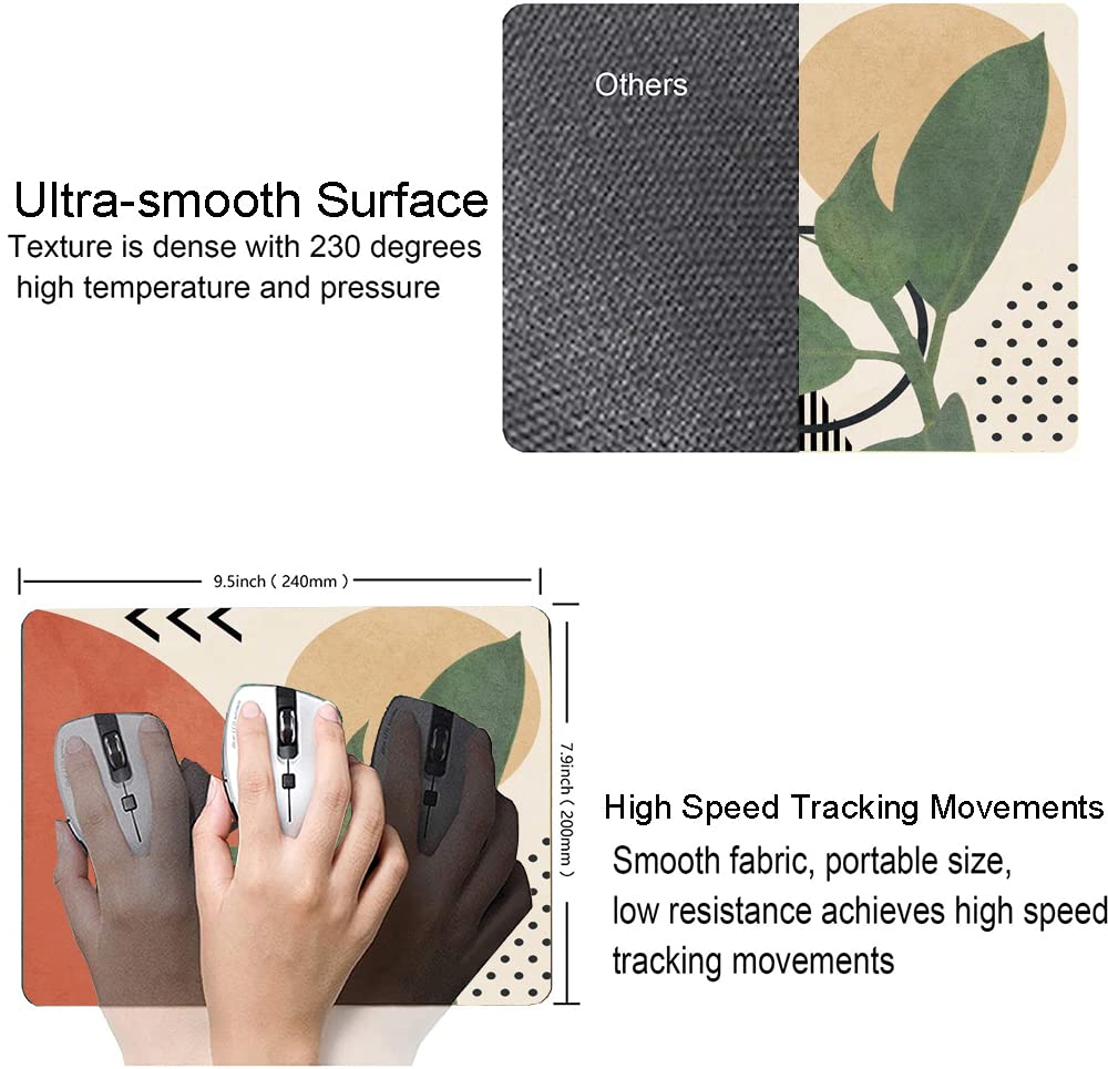 Armanza Modern Abstract Mouse Mat Square Waterproof Non-Slip Rubber Base MousePads for Office Laptop, 9.5"x7.9"x0.12" Inch