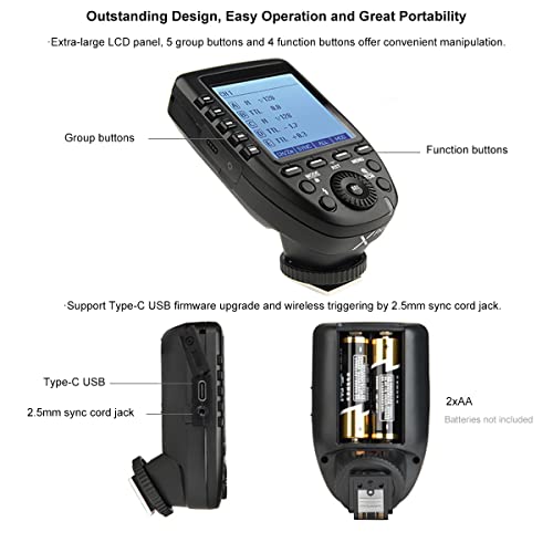 Godox XPro-S TTL 2.4G High-Speed Sync Wireless Flash Trigger Transmitter Compatible for Sony Cameras, 1/8000s,11 Customizable Functions,16 Groups and 32 Channels,2.4G Wireless X System