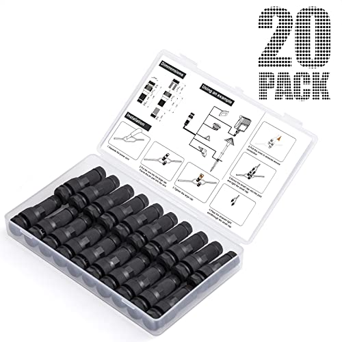 Malandra 20 Pack Low Voltage Wire Connector, Landscape Light Fastlock Connectors for Path Lights Outdoor Spotlight 12-14 Gauge Cable Malibu Paradise or Other Low Voltage Lighting(20PACK-Black)