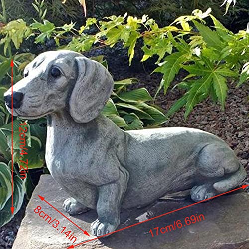 Dachshund Statue Garden Decor,Lawn Garden Figurine Dog Statue,Memorial Dog Figurines for Garden Home Decor
