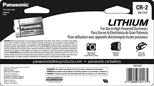 Panasonic CR2 3.0 Volt Long Lasting Lithium Batteries for Golf Rangefinders, Cameras, Flashlights and Other Devices, 6-Battery Pack