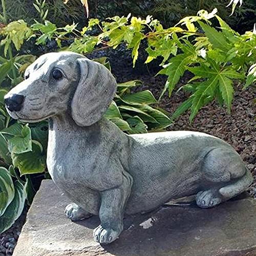 Dachshund Statue Garden Decor,Lawn Garden Figurine Dog Statue,Memorial Dog Figurines for Garden Home Decor