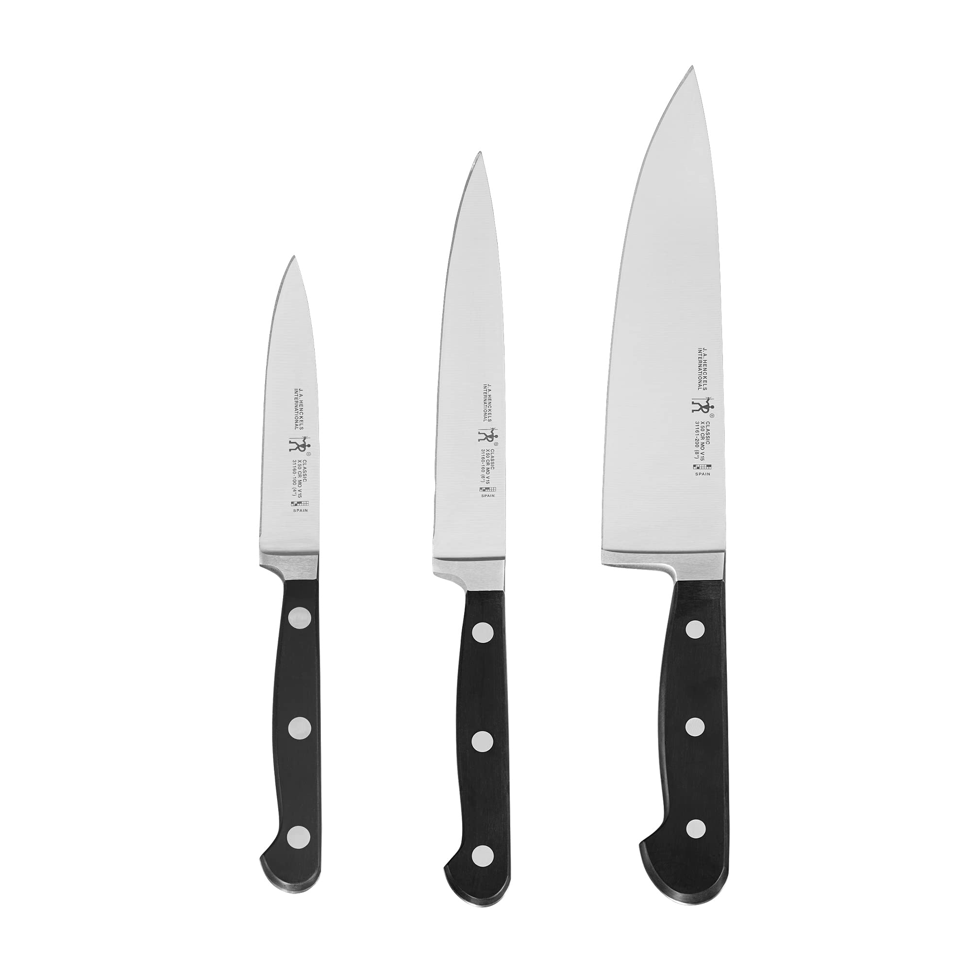 HENCKELS Classic Razor-Sharp 3-pc Knife Set, German Engineered Informed by 100+ Years of Mastery