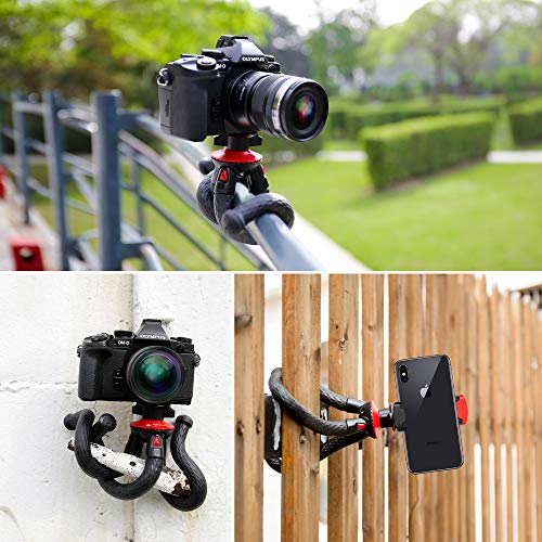 Camera Tripod, Fotopro UFO Flexible Tripod for Camera Bendable Handheld Vlogging Tripod with Phone Mount for iPhone Samsung Canon DSLR Sony Nikon