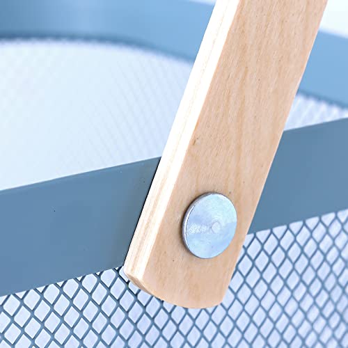 Lifuxiu Metal Mesh Steel Basket mesh basket with handle,Storage Organizer Basket Fruit Vegetable Basket, Solutions for Kitchen, Garden ,Picnic,Gifts and More (Blue)