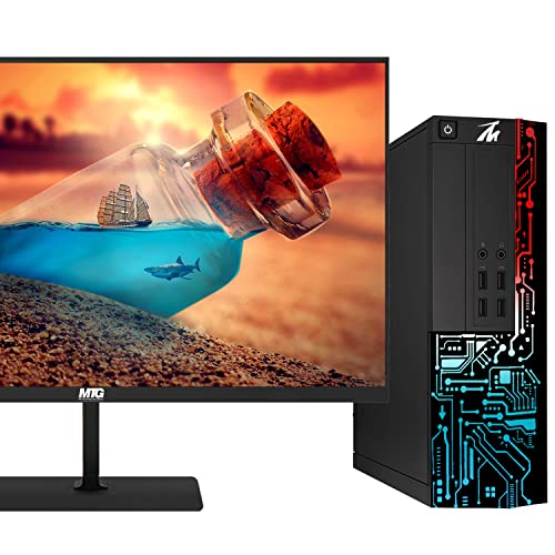 TechMagnet Computer Desktop PC, Intel Core i5, Siwa 8, 16GB RAM, 128GB SSD Boot + 1TB HDD, 27 Inch Monitor, Gaming Kit with Webcam, WiFi, Win 11 Home (Renewed)